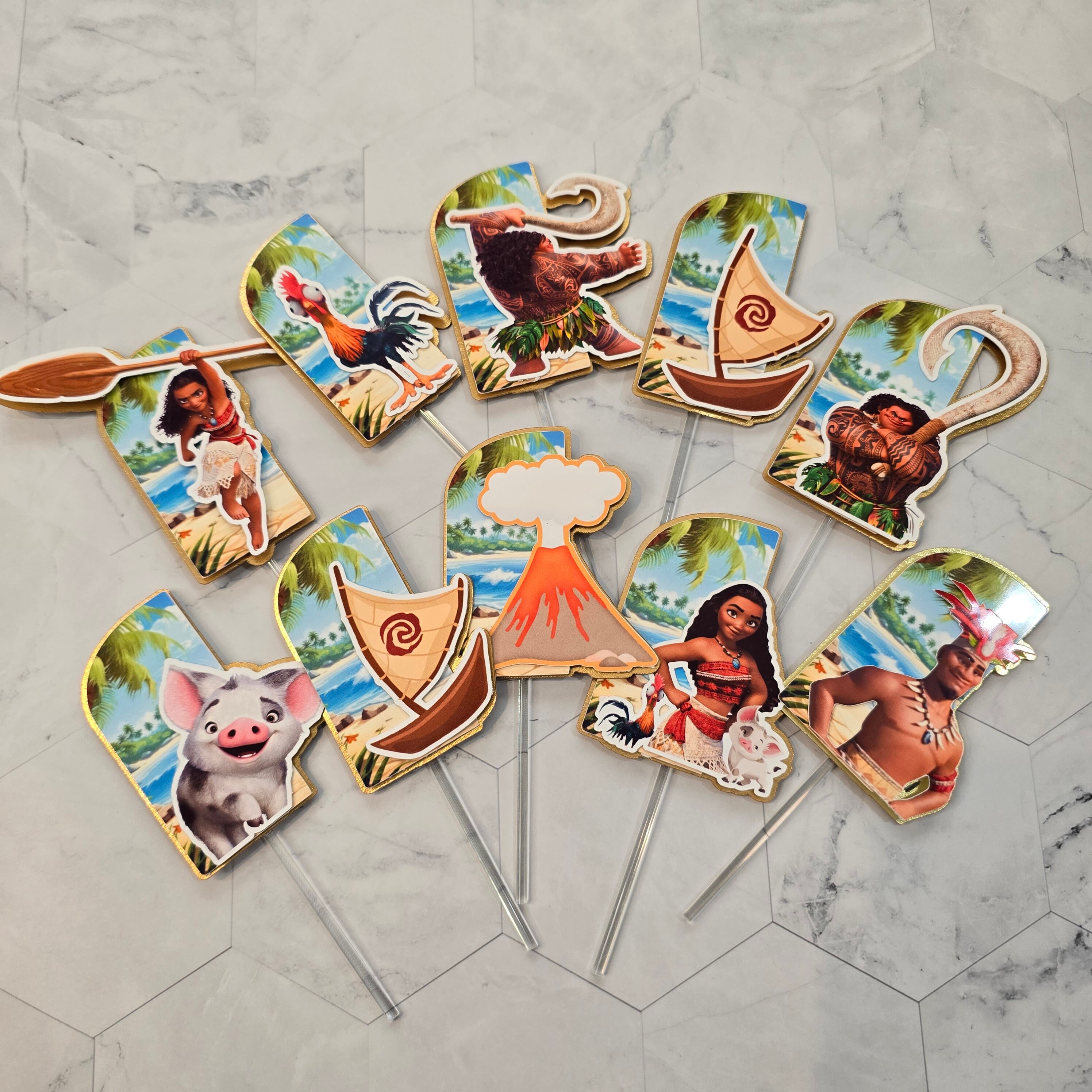 Moana Cupcake Toppers, Moana Mini Toppers for Dessert, Moana Birthday ...