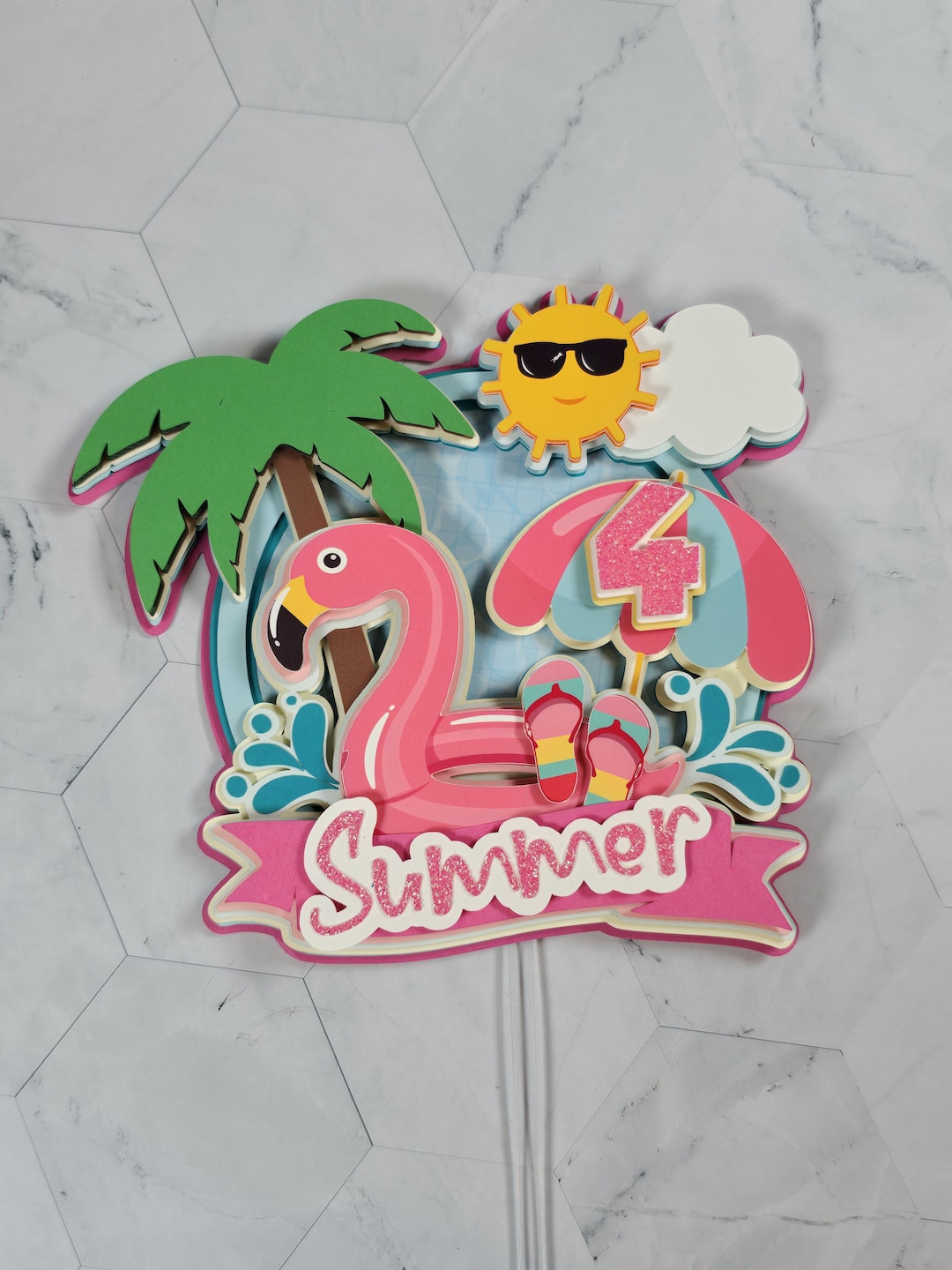 Pool Party Cake Topper, Summer Theme Party, Beach Party Cake Topper ...