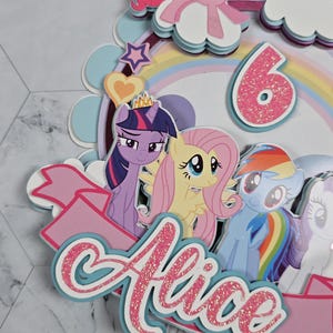 My Little Pony Cake Topper, Pinkie Pie Rainbow Dash Cake Topper, My ...