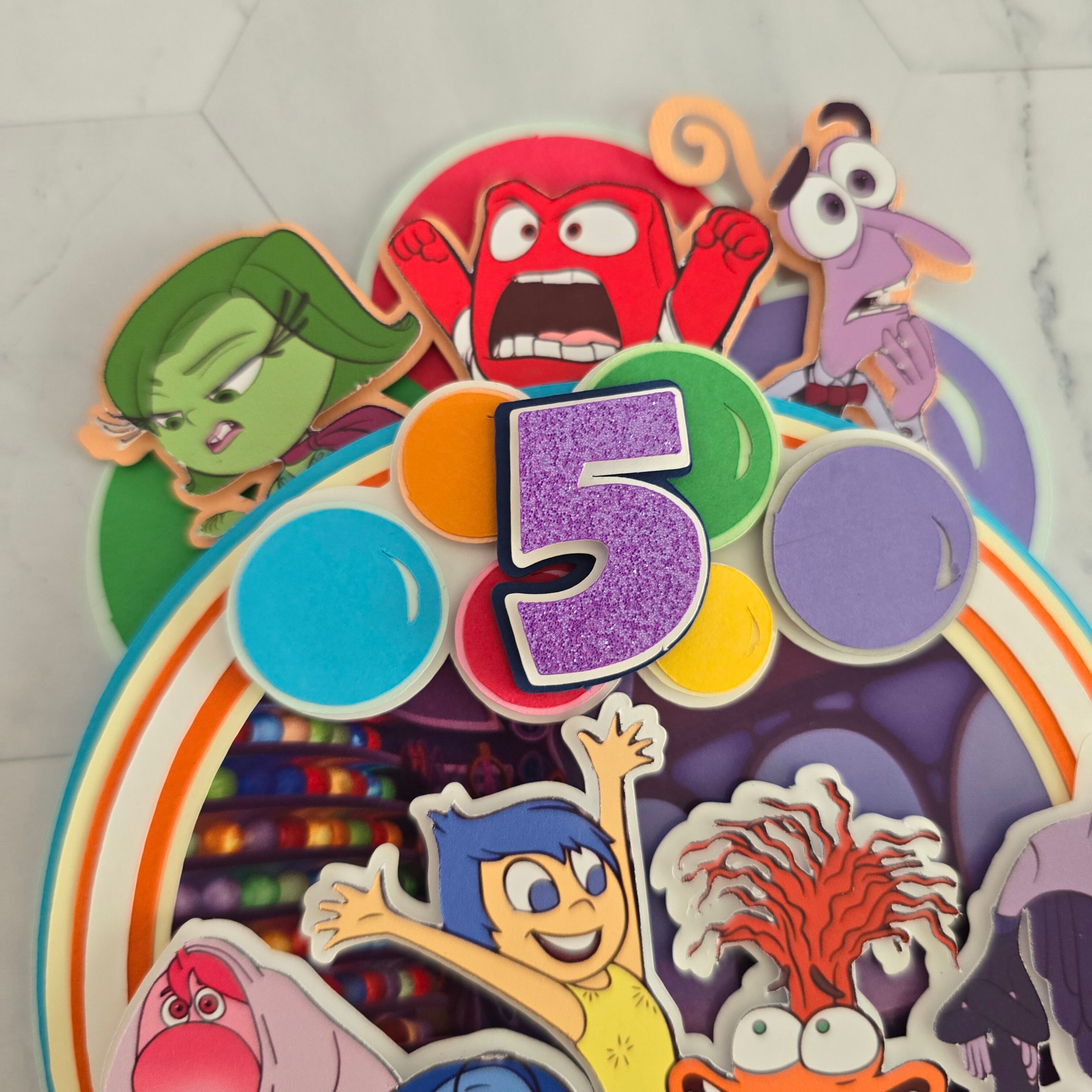 Inside Out Cake Topper Inside Out 2 Birthday Inside Out Party Theme ...