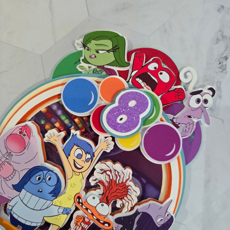 Inside Out Cake Topper Inside Out 2 Birthday Inside Out Party Theme ...