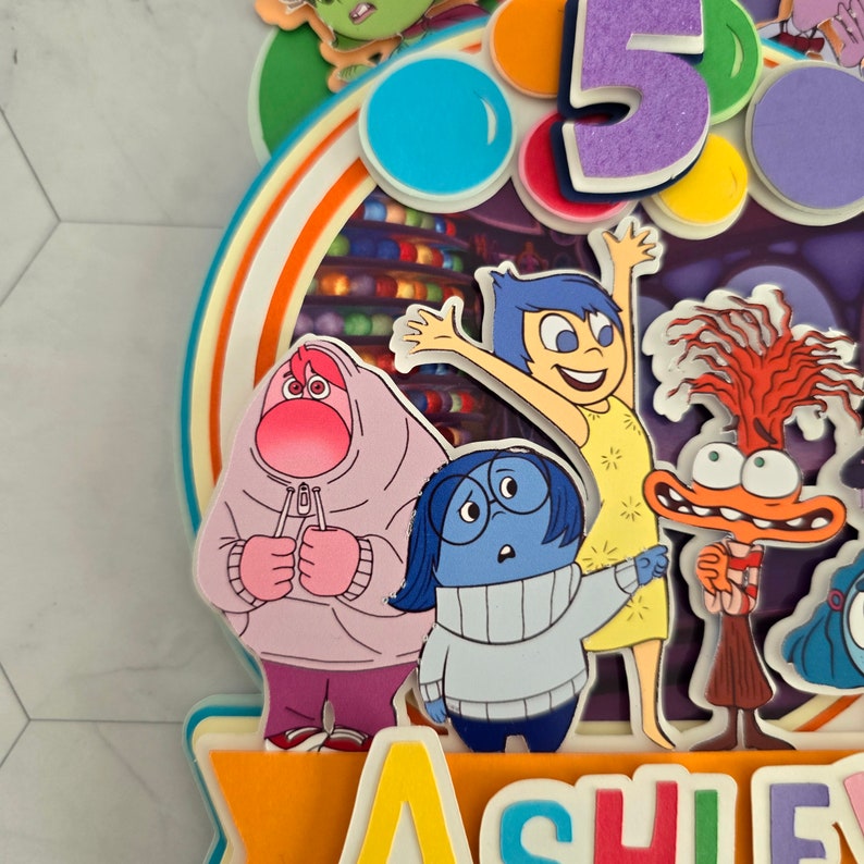 Inside Out Cake Topper Inside Out 2 Birthday Inside Out Party Theme ...
