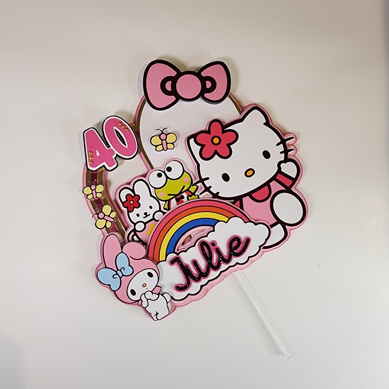Hello Kitty Cake Topper, Hello Kitty Party Decor, Sanrio Party Theme ...