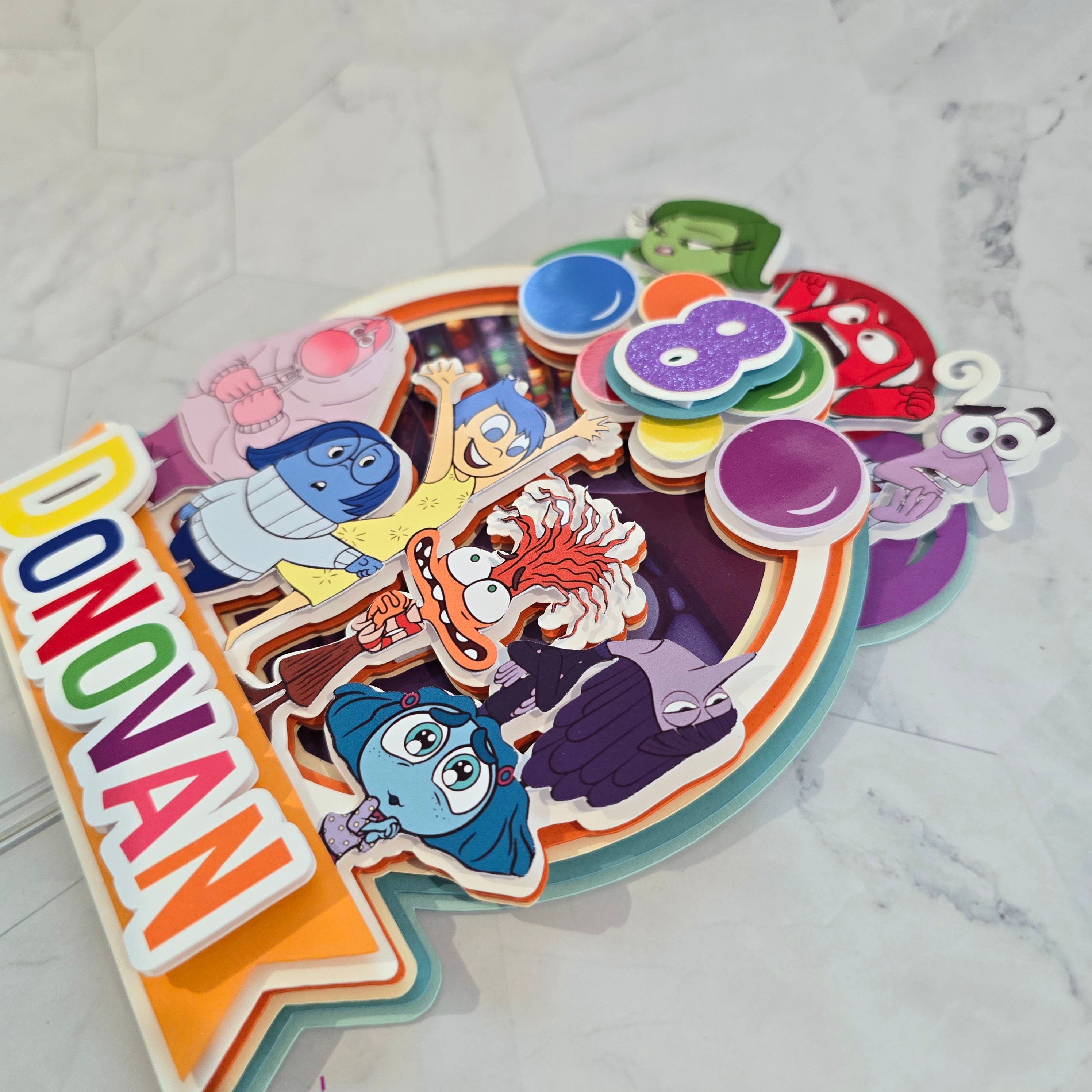 Inside Out Cake Topper Inside Out 2 Birthday Inside Out Party Theme ...