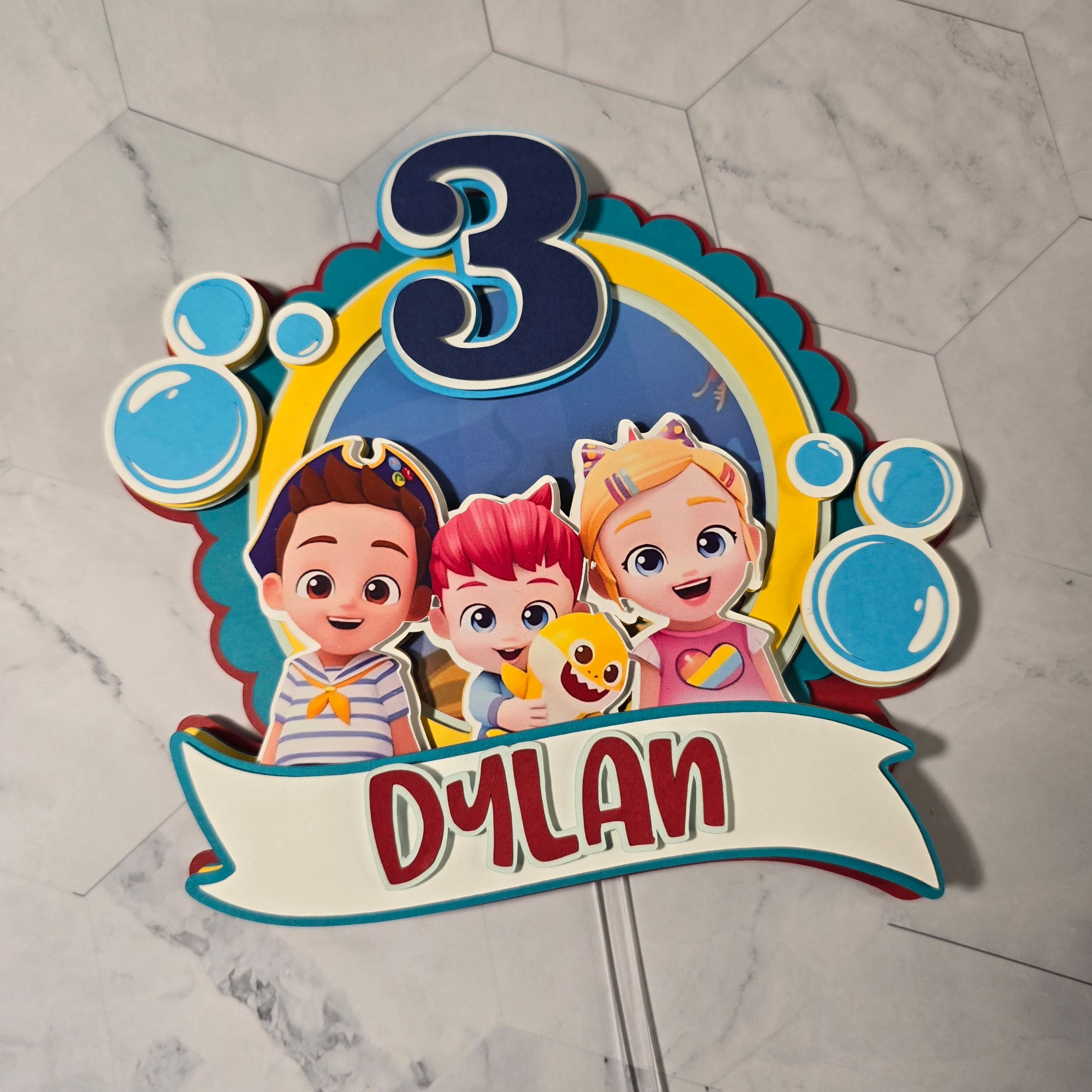 Bebefinn Cake Topper Party Decoration Baby Shark Bebefin Custom Design ...