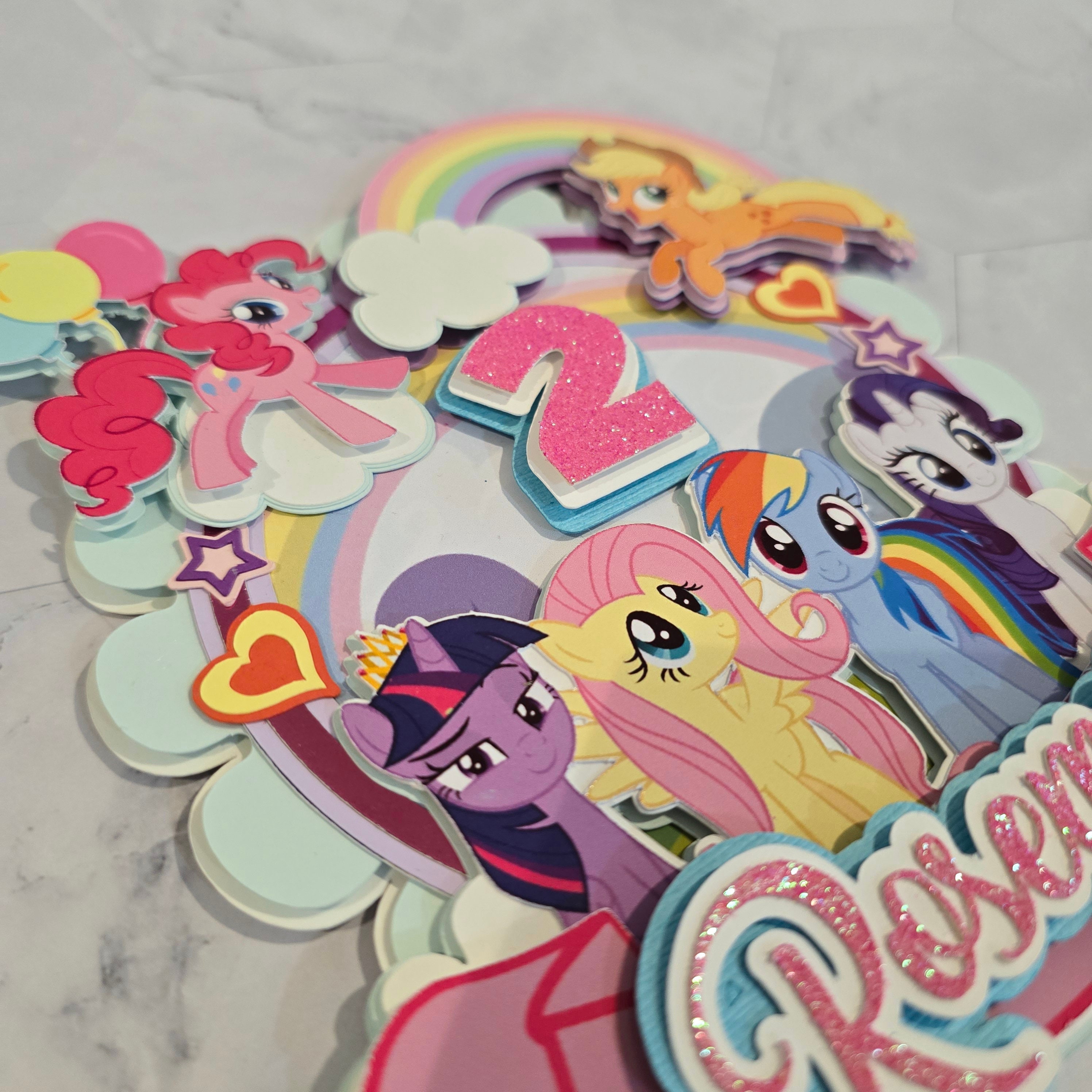 My Little Pony Cake Topper, Pinkie Pie Rainbow Dash Cake Topper, My ...