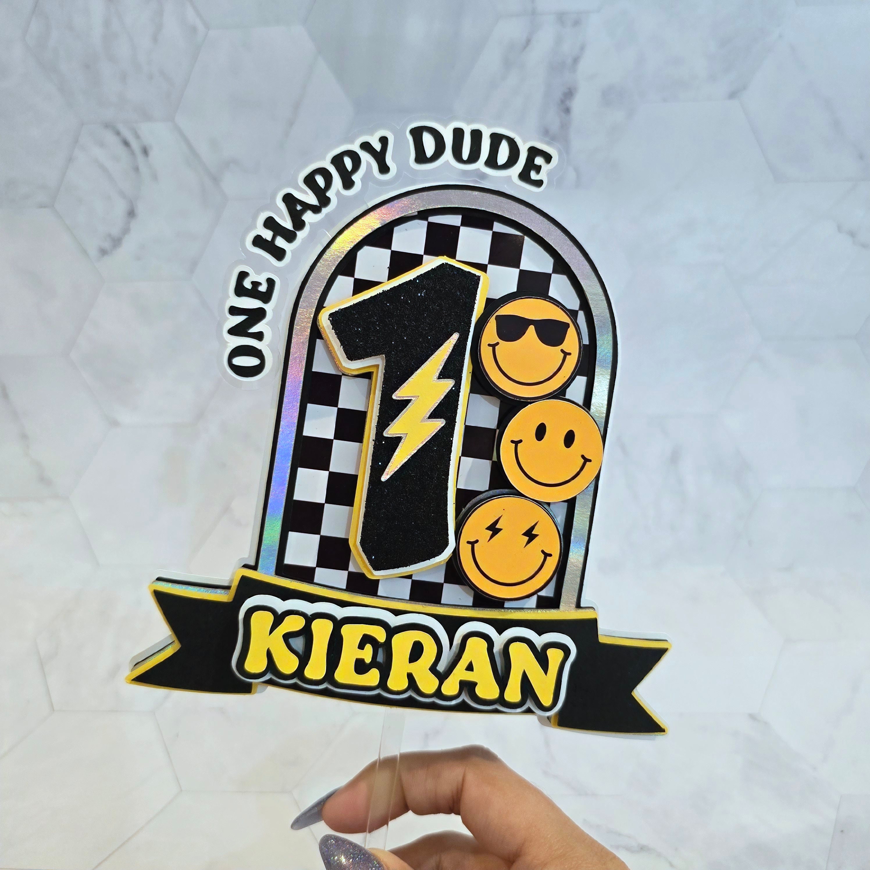 One Happy Dude Cake Topper, One Happy Dude Birthday Decorations, First ...