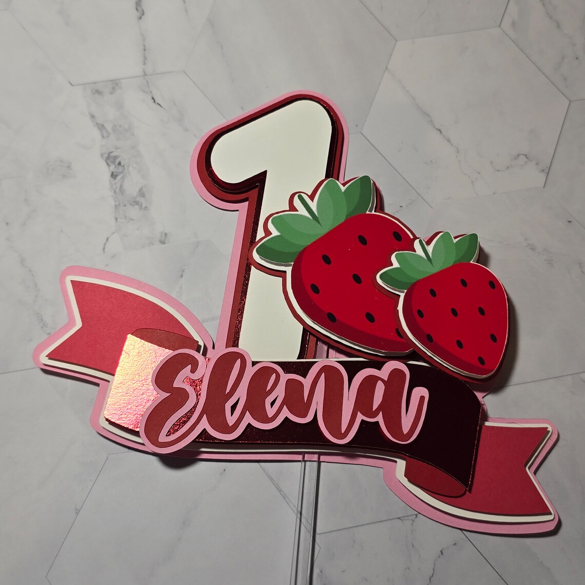 Berry First Birthday Cake Topper Strawberry Birthday Decor Berry Party ...