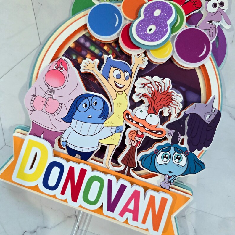 Inside Out Cake Topper Inside Out 2 Birthday Inside Out Party Theme ...