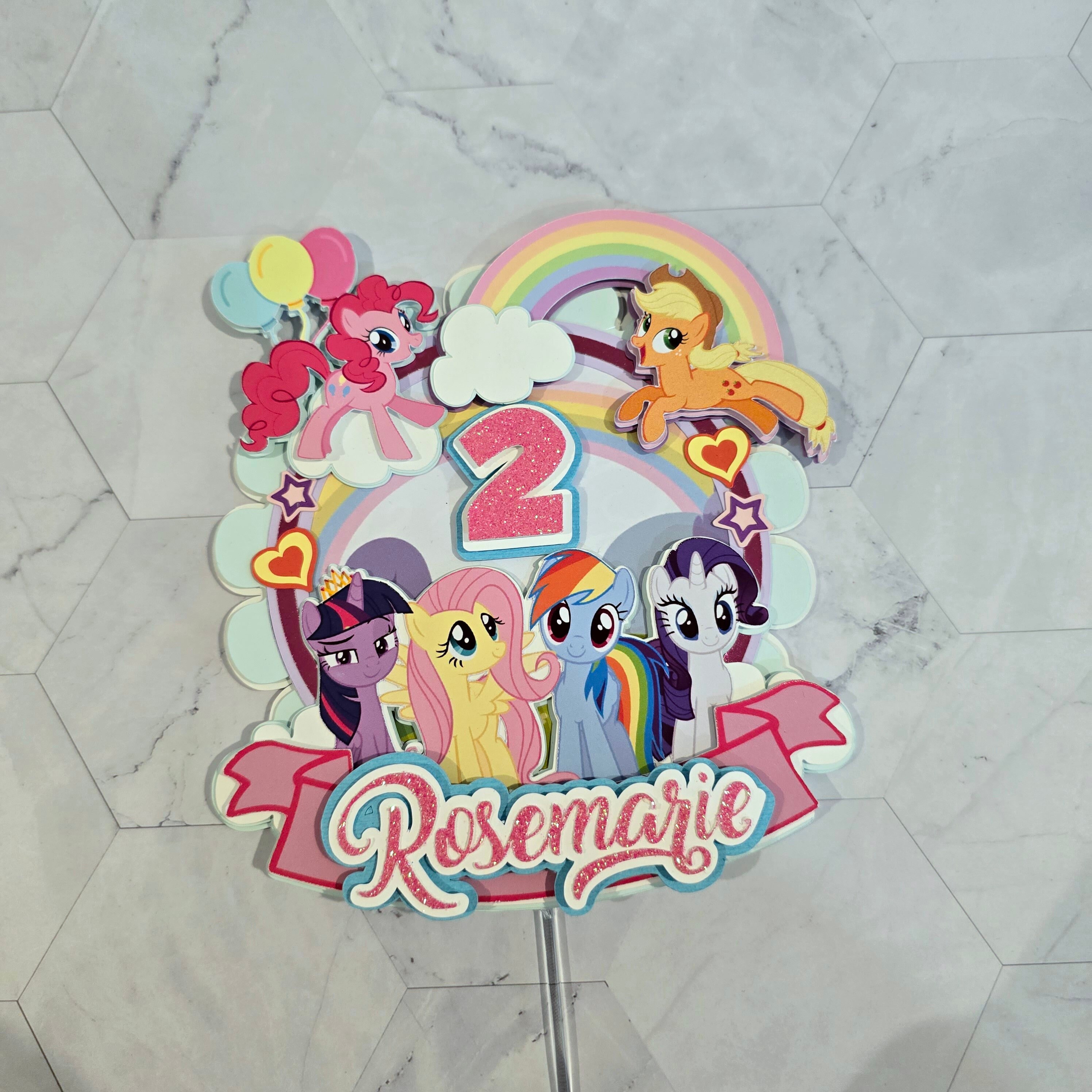My Little Pony Cake Topper, Pinkie Pie Rainbow Dash Cake Topper, My ...