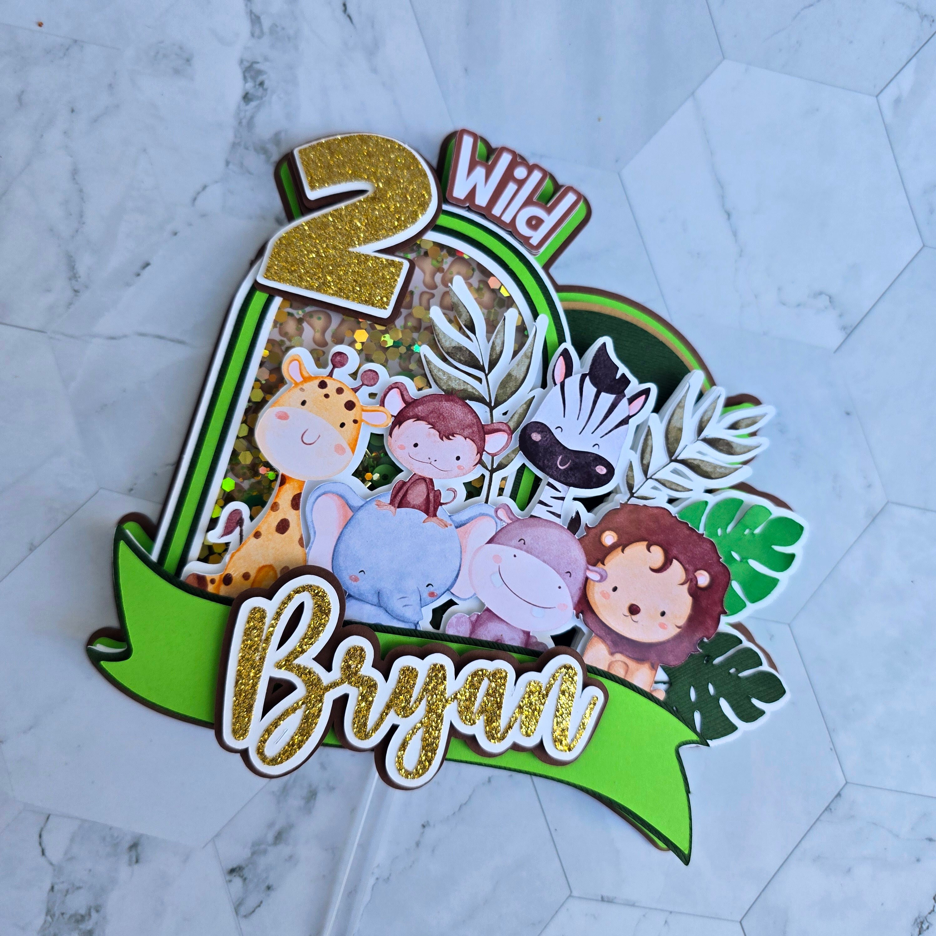 Two Wild Cake Topper Safari Cake Topper Safari Birthday Safari Theme ...