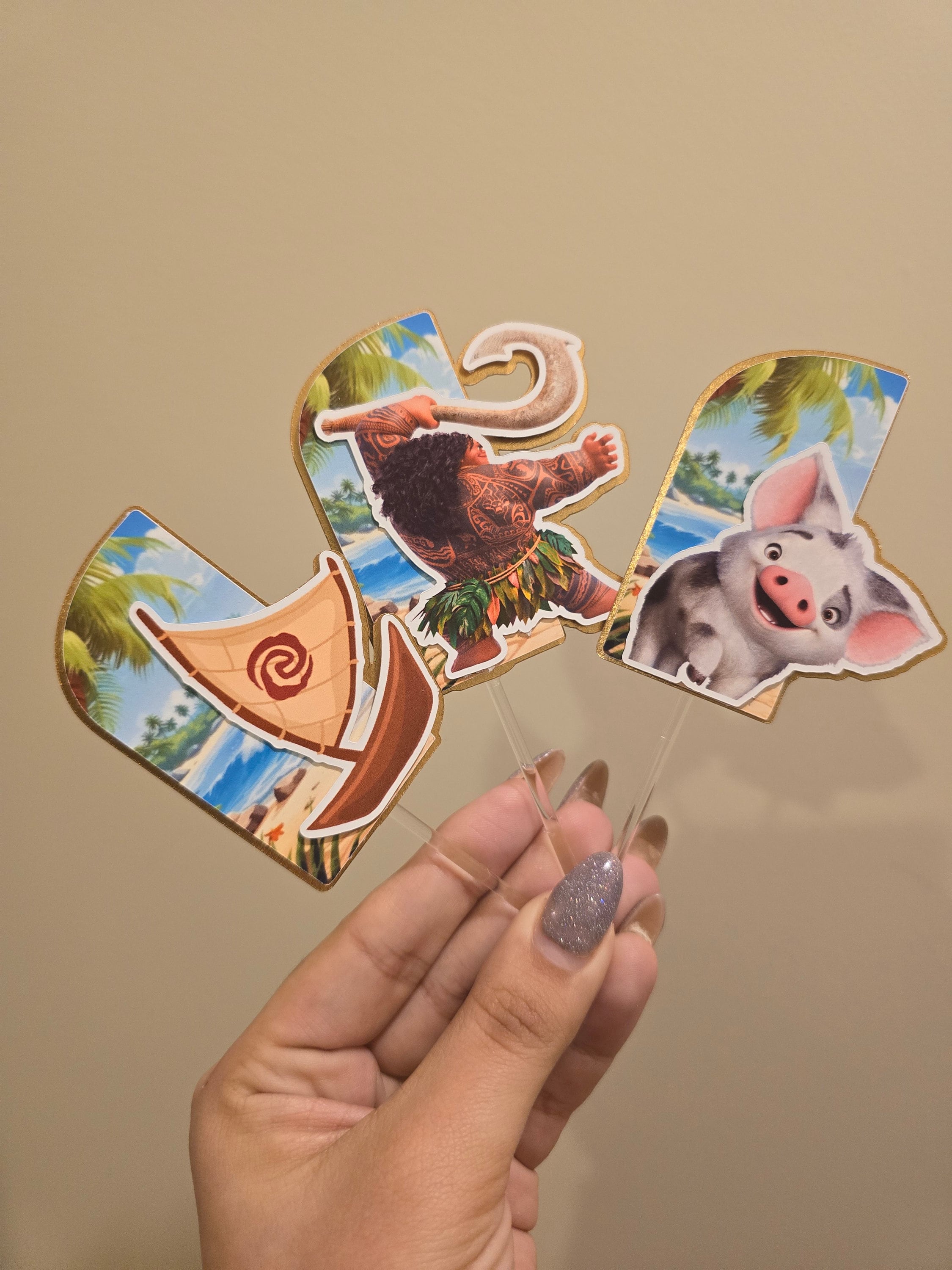 Moana Cupcake Toppers, Moana Mini Toppers for Dessert, Moana Birthday ...