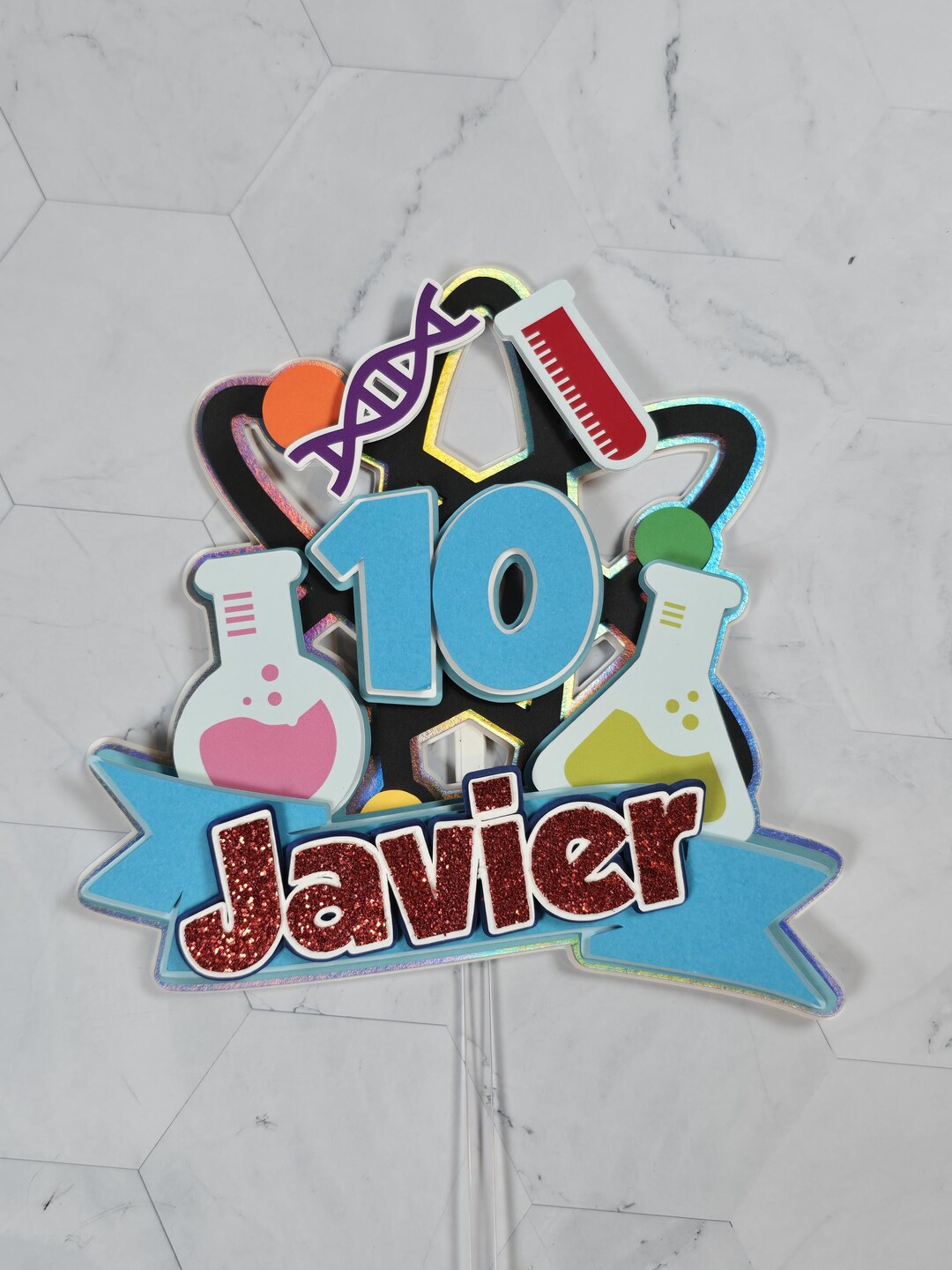 Science Cake Topper Mad Scientist Birthday Party Science Birthday Theme ...