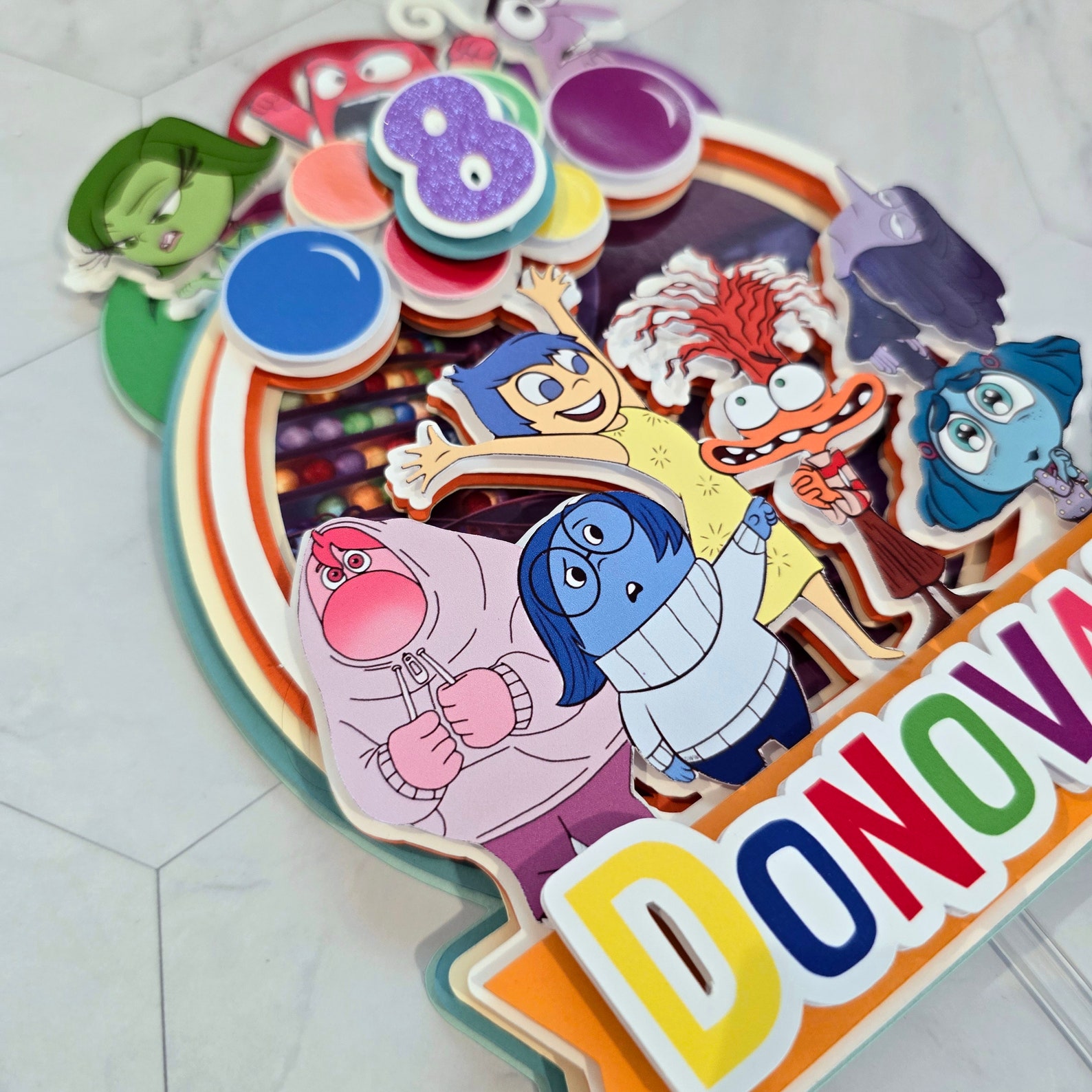 Inside Out Cake Topper Inside Out 2 Birthday Inside Out Party Theme ...