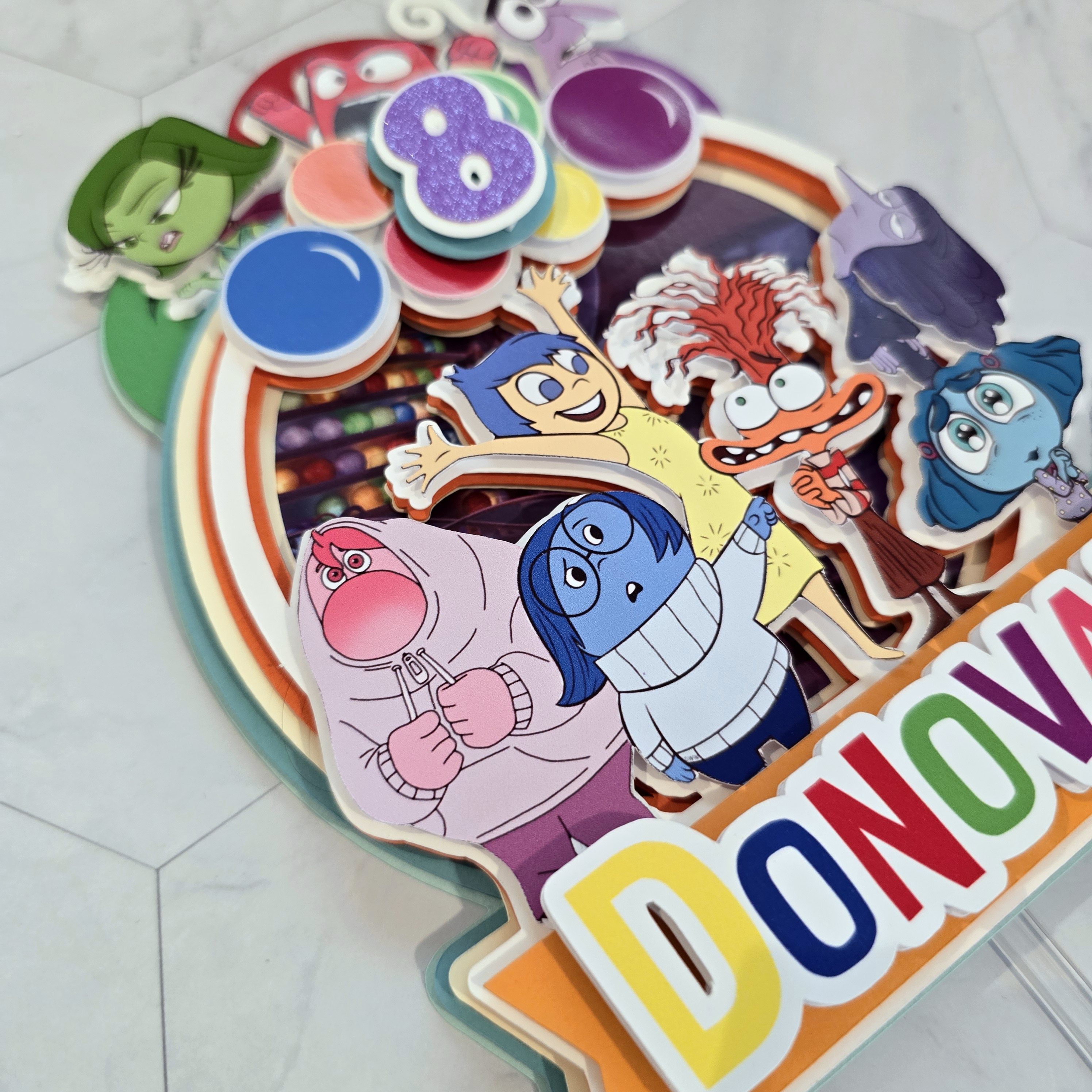 Inside Out Cake Topper Inside Out 2 Birthday Inside Out Party Theme ...