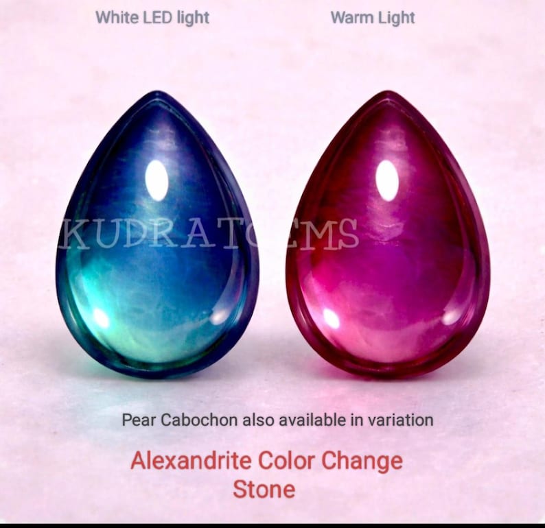 Oval Alexandrite Cabochon Color Change Lab-created Gemstone (5x4mm ...