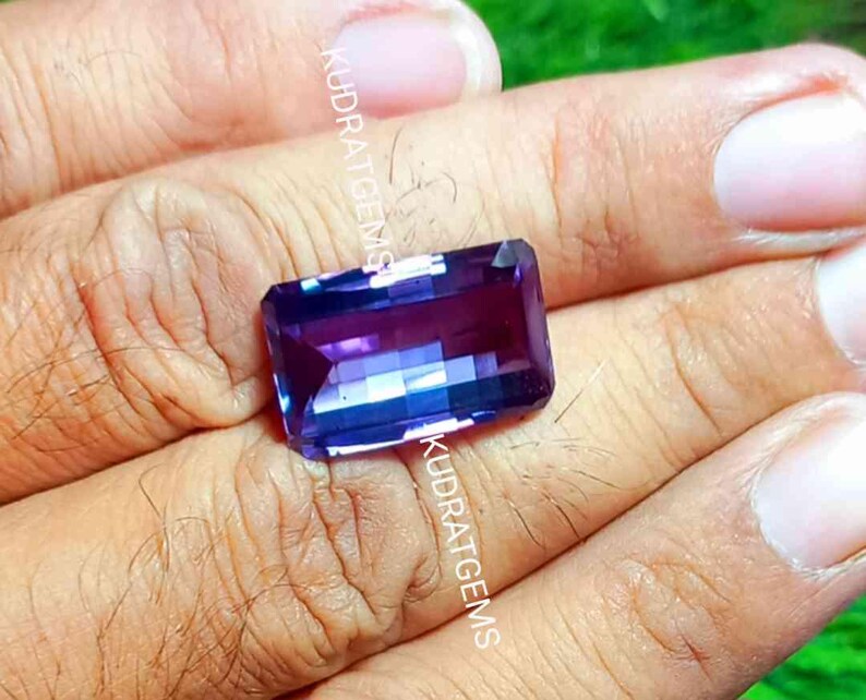 Lab Alexandrite Gemstone Set, Octagon Pixel Cut, Color Change - Etsy