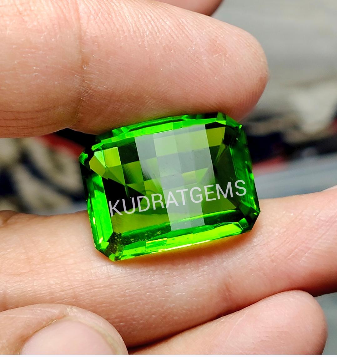Olive Green Peridot Gemstone, Octagon Pixel Cut (8x6mm-50x30mm ...