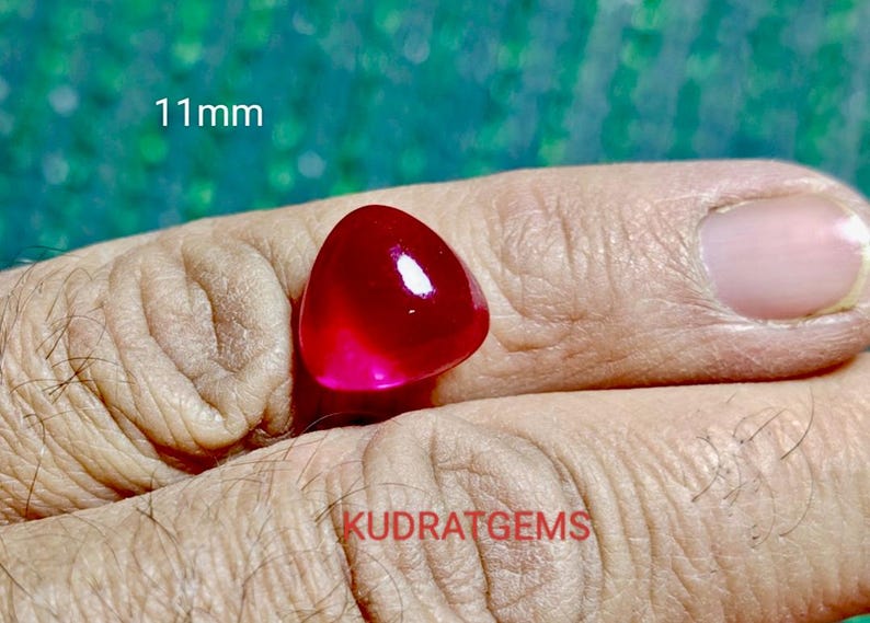 Lab Ruby Loose Stone, Trillion Triangle Cabochon, 5mm-20mm Red Lab Ruby ...