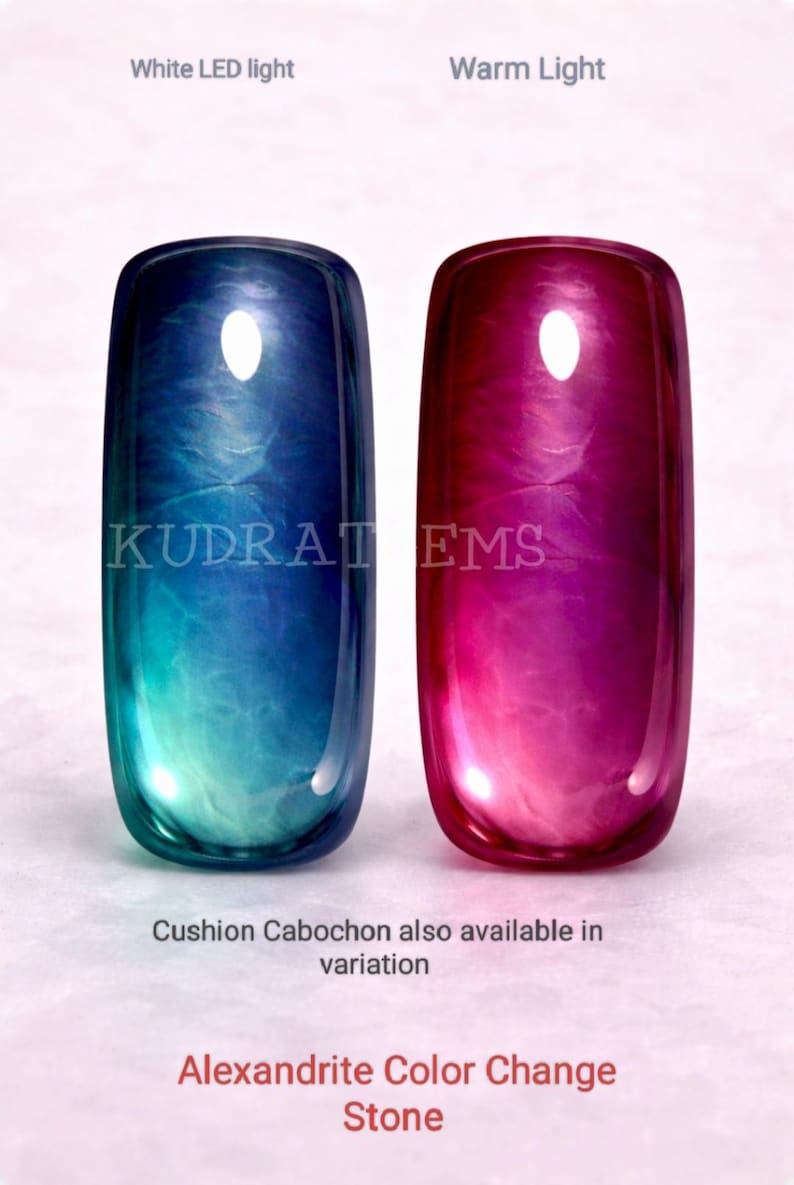 Oval Alexandrite Cabochon Color Change Lab-created Gemstone (5x4mm ...
