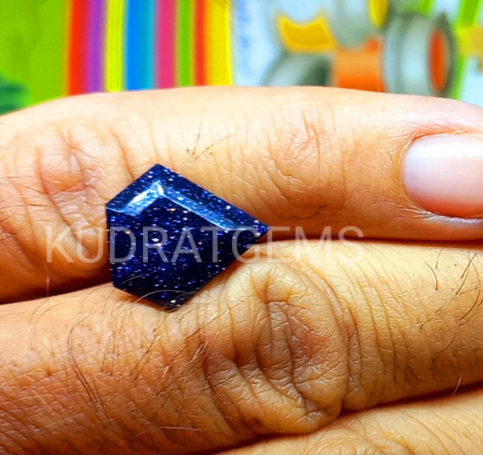 Faceted Blue Sandstone Gemstone Pair: Diamond Cut, 15x14mm - Etsy