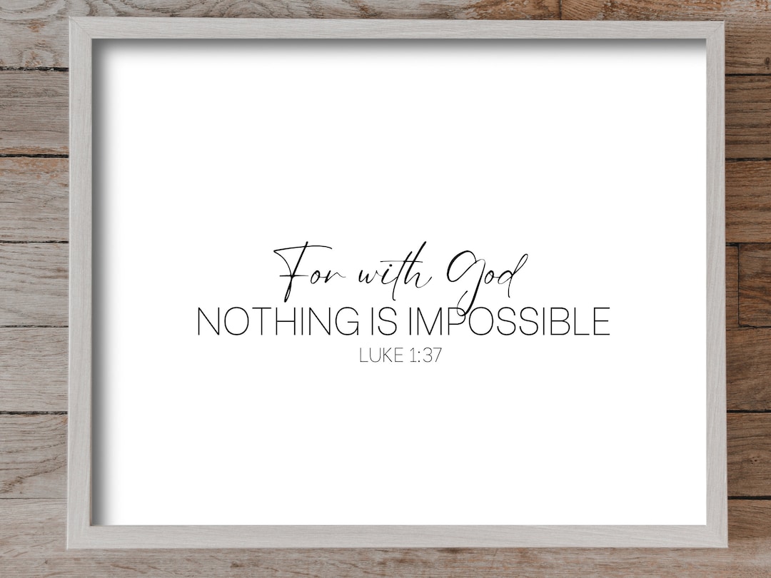 For With God Nothing is Impossible SVG, Faith Quote, Bible, Christian ...