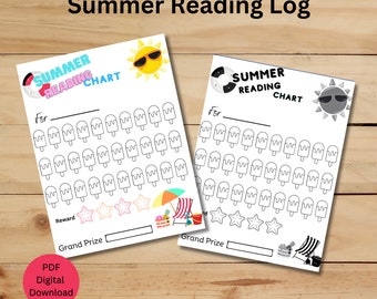 SUMMER READING LOG for Kids - Etsy