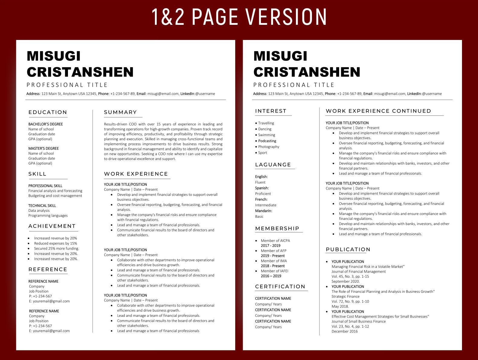 HR Resume Template Word,hr Resume,hr Resume Template,téléchargement ...