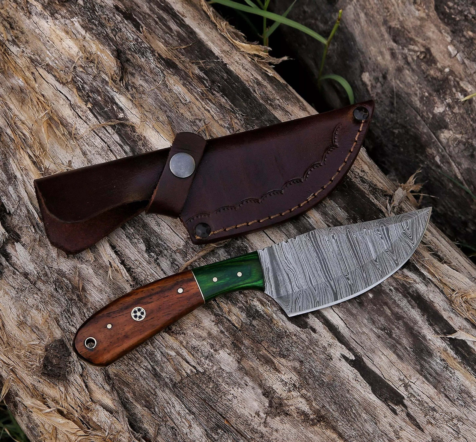 Hand Forged Chef Knife Set , Steel Kitchen Knives, Cleaver Anniversary ...