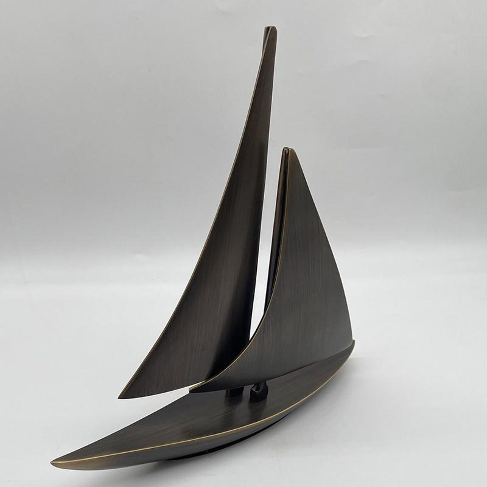 Sailing Boat Statue Decoration Craft Collectible Artwork Copper ...