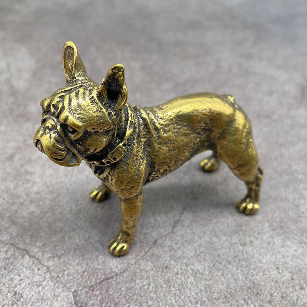 Vintage Copper Bulldog Figurines Living Room Entrance Decoration Statue ...