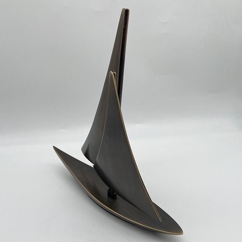 Sailing Boat Statue Decoration Craft Collectible Artwork Copper ...
