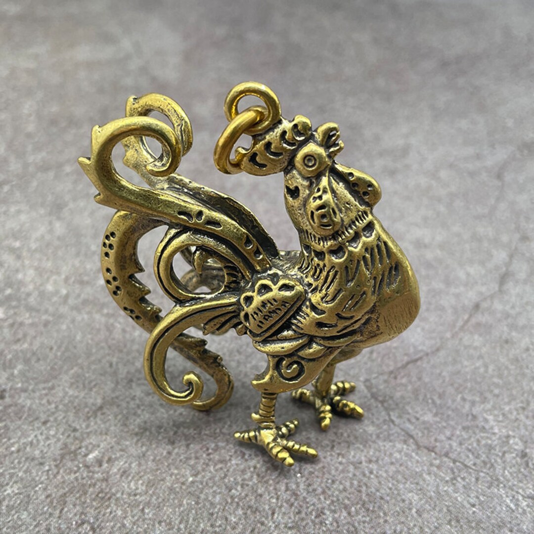 Copper Animal Chicken Statue Domestic Solid Brass Rooster Statue ...