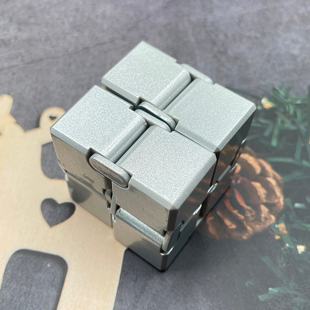 Cube Fidget Toys Aluminum Metal Finger Flip Cubes Toys for Kids and ...