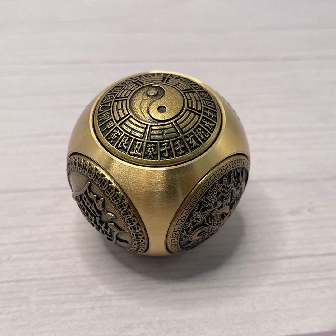 Pure Brass Dice Cube Gears Linkage Fidget Spinner Gears Linkage Finger ...