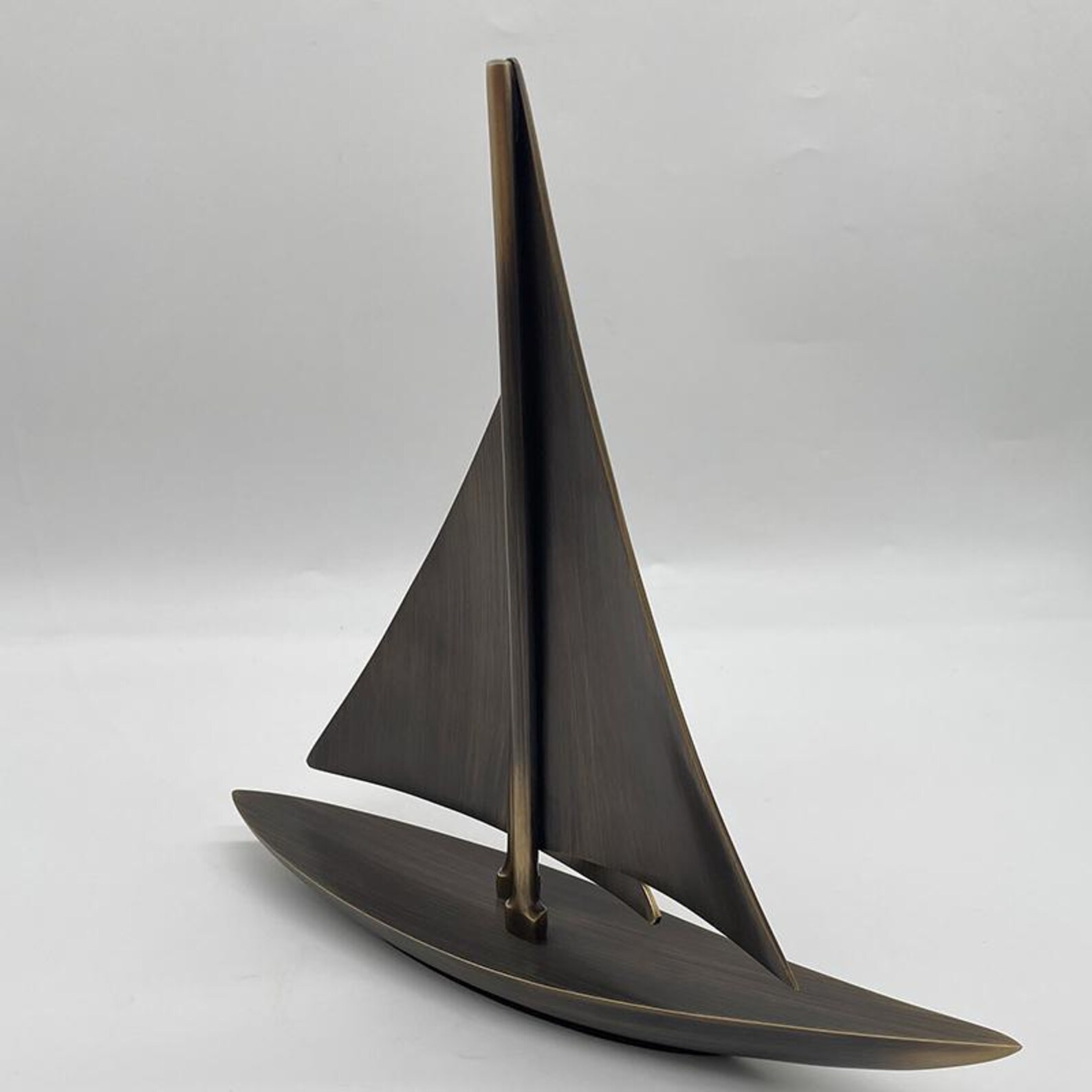 Sailing Boat Statue Decoration Craft Collectible Artwork Copper ...