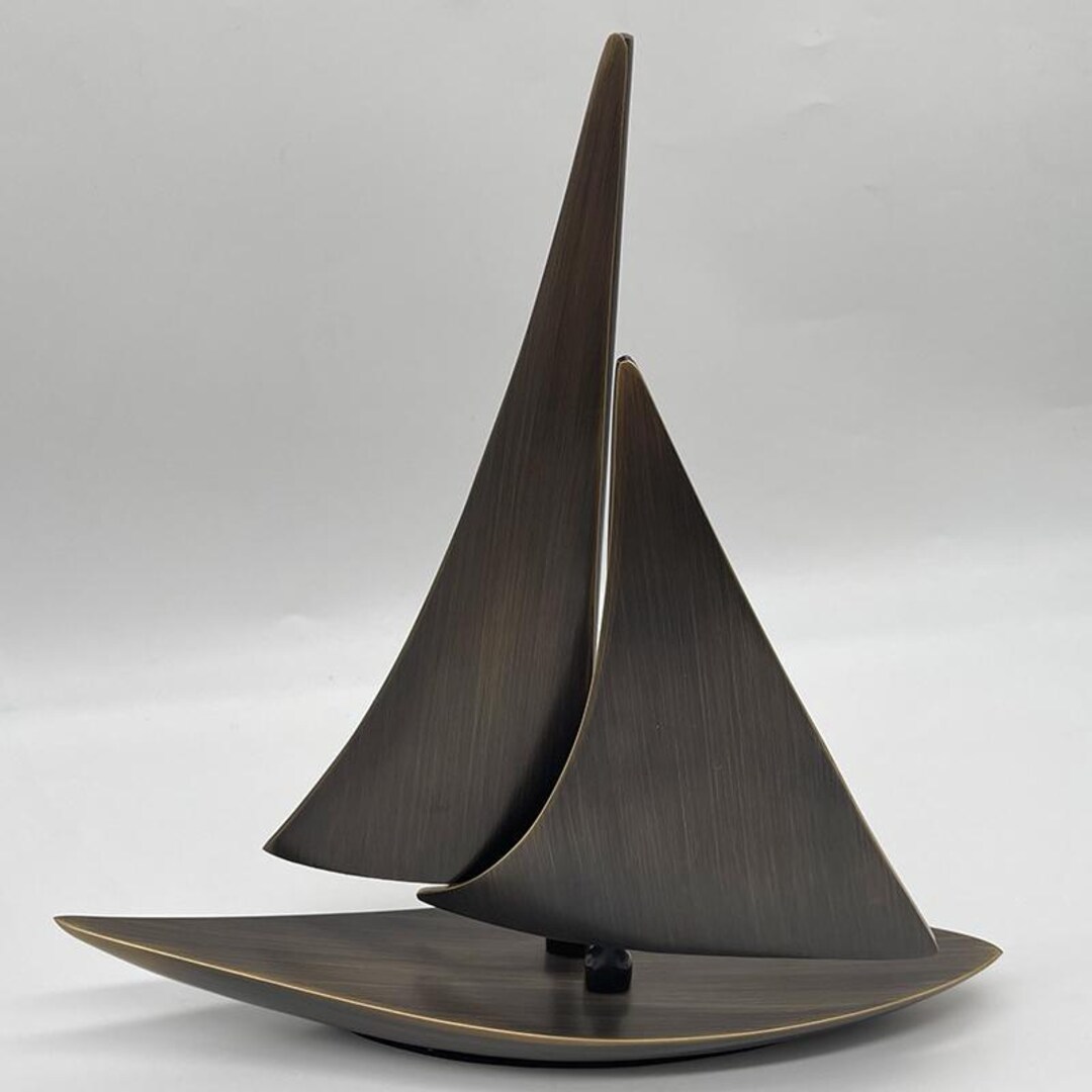 Sailing Boat Statue Decoration Craft Collectible Artwork Copper ...
