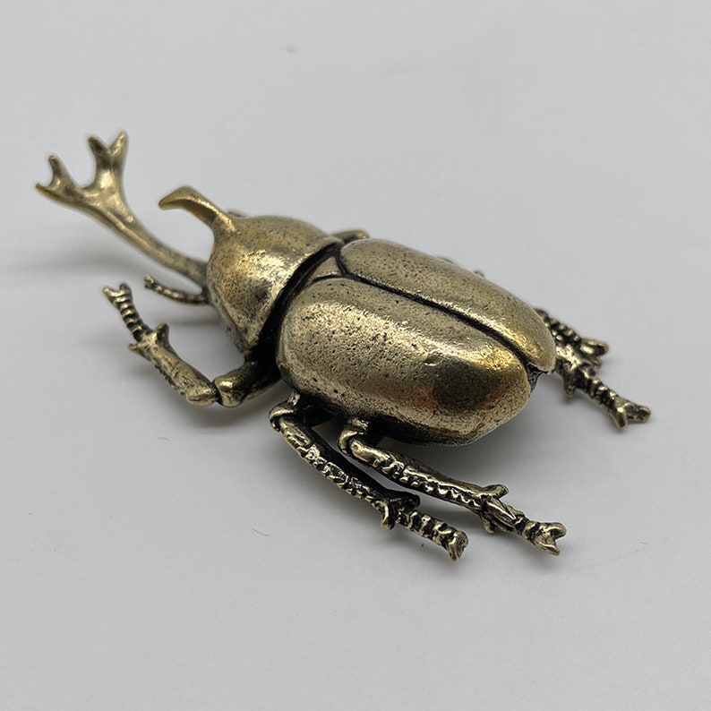 Handmade Copper Insect Figurine Ornaments, Solid Brass Beetle Model ...
