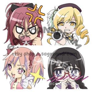 X4 Magical Girl Twitch Discord Emotes - Digital Download - Anime Kawaii ...