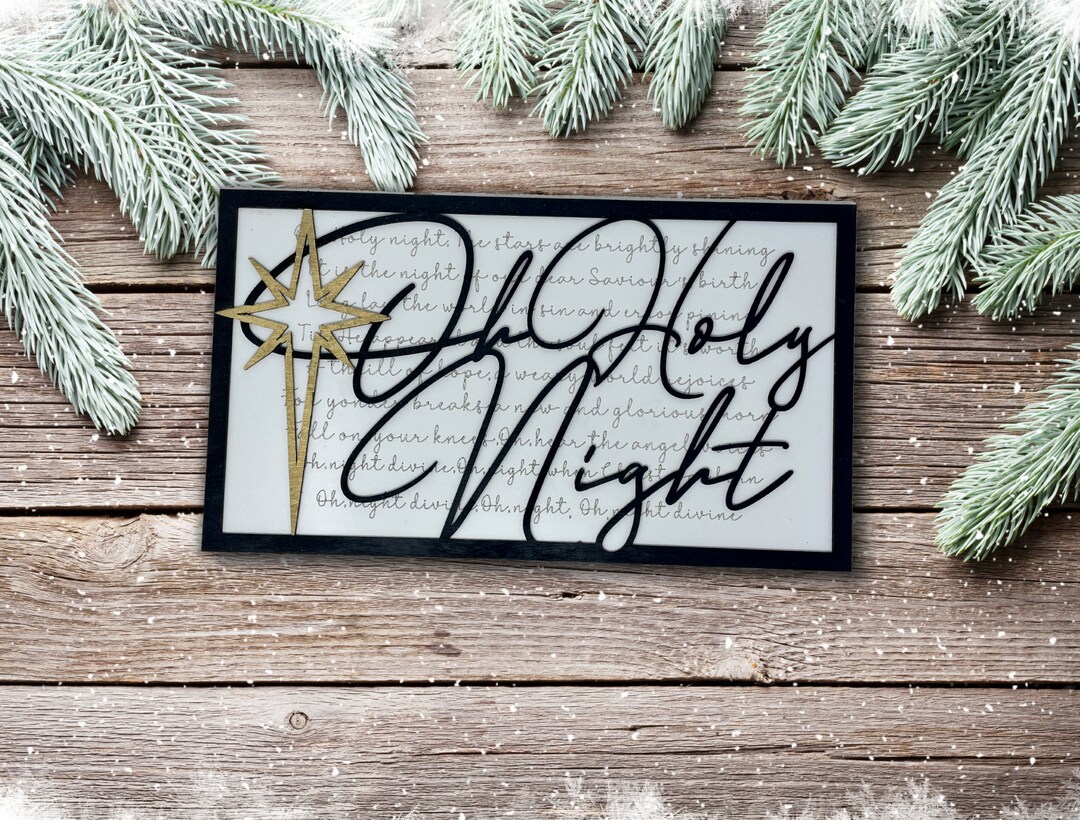 Oh Holy Night Lyrics Wooden Sign | Christmas Wall Decor | Best of 2022 ...