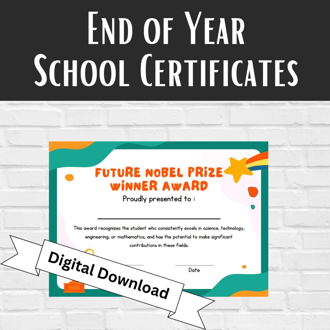 Unique End-of-year Student Certificates With Award Explanations ...