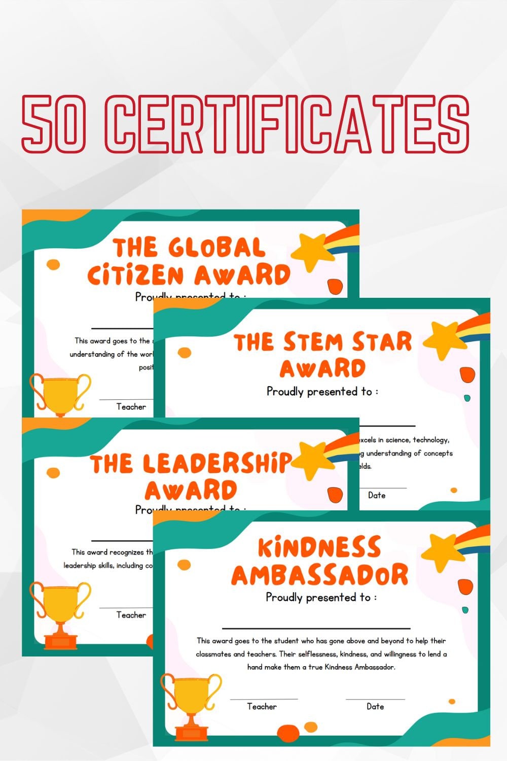 Unique End-of-year Student Certificates With Award Explanations ...