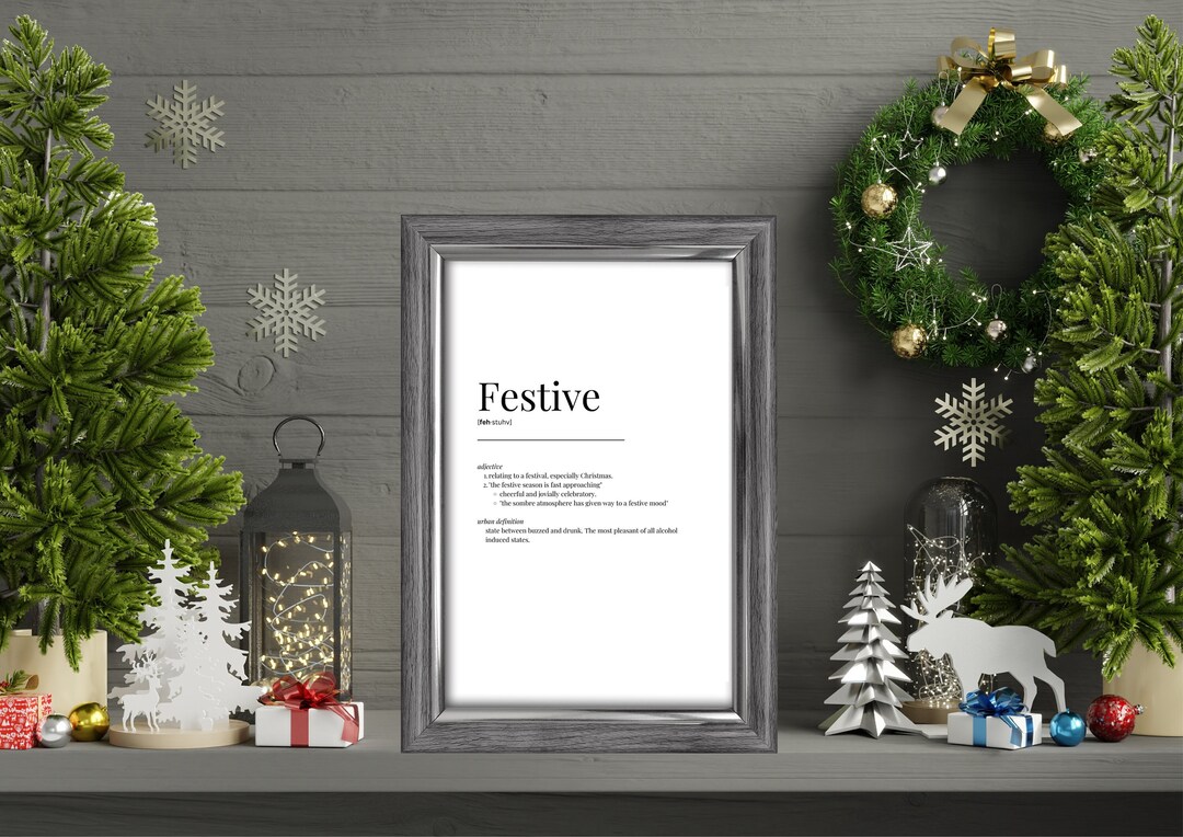 Festive Definition Print Christmas Print Home Print - Etsy