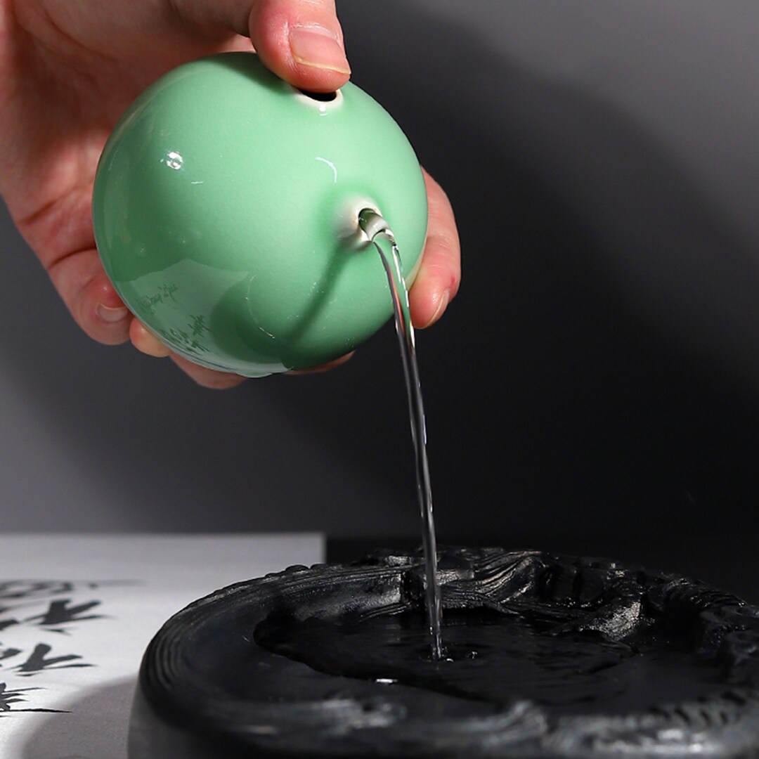 Ru Kiln Ink Drop Pot,celadon Ink Drop Pot,water Drop Ceramic Ink Drop ...