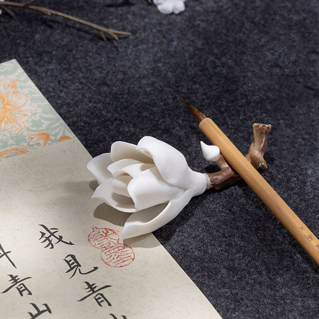 Magnolia Flower Pen Holder, Ceramic Pen Holder, Creative Pen Holder ...
