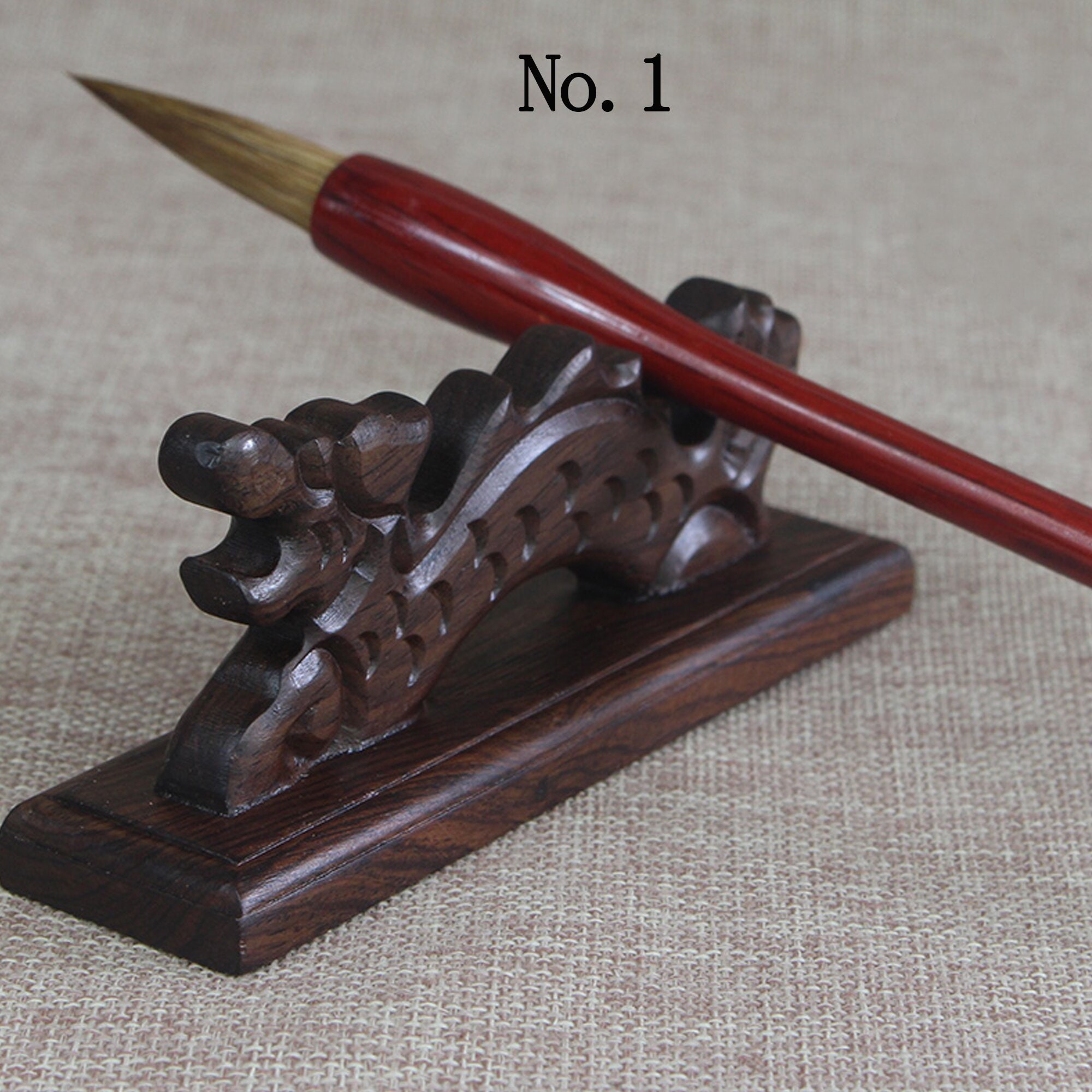 Chinese Brush Holder, Solid Wood Chinese Brush Holder, Handmade Brush ...