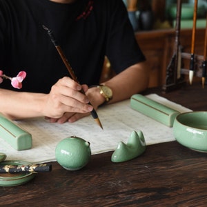 Celadon Four Treasures of Study, Calligraphy and Painting Ceramic Set ...