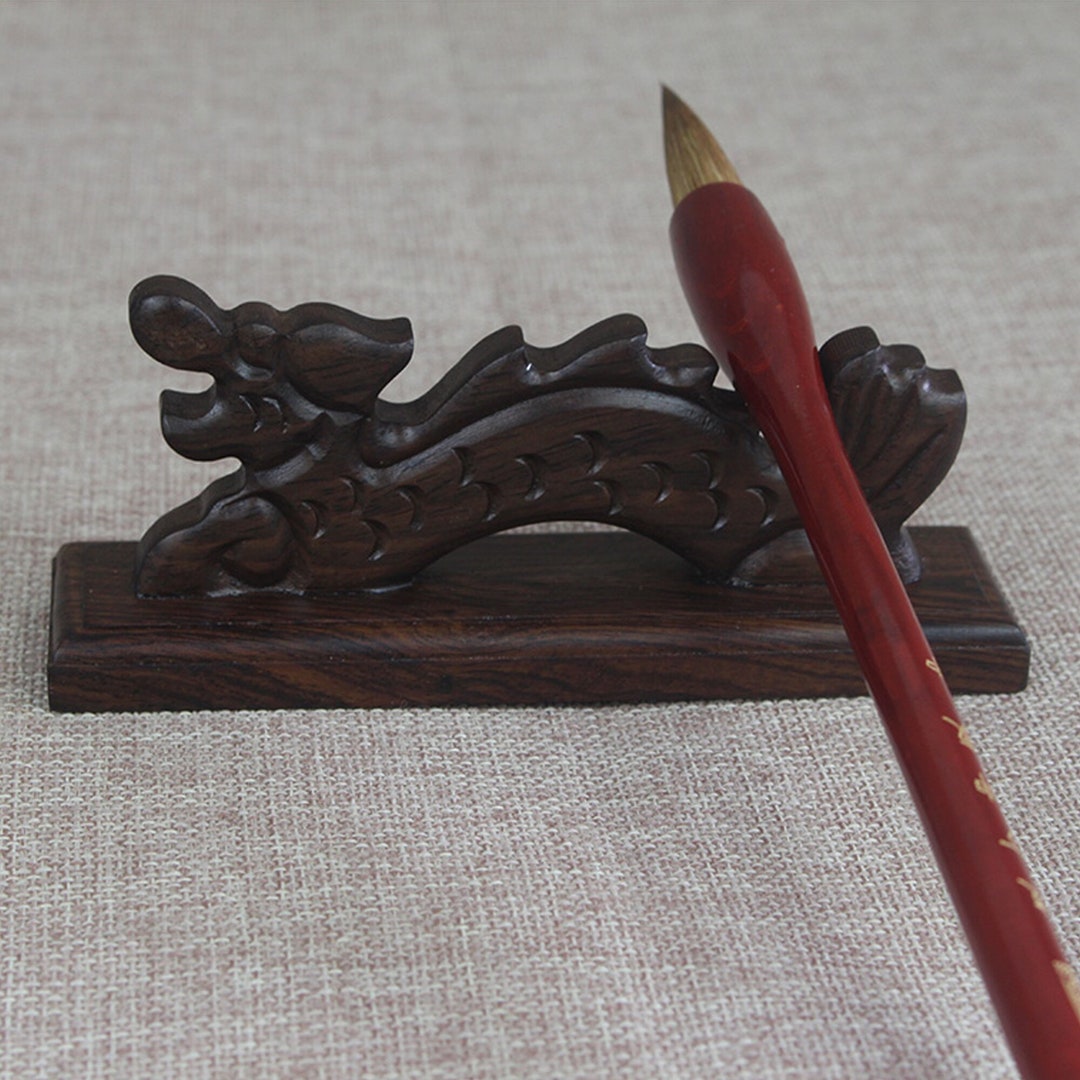 Chinese Brush Holder, Solid Wood Chinese Brush Holder, Handmade Brush ...
