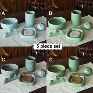 Celadon Four Treasures of Study, Calligraphy and Painting Ceramic Set ...