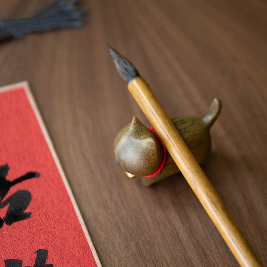 Cute Pen Rest, Kitten Pen Rest, Wooden Pen Rest, Writing Room Supplies ...